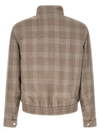 Brunello Cucinelli Tartan Wool Blend Jacket - Beige
