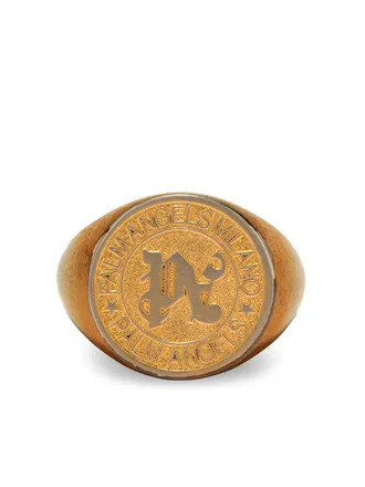 Palm Angels bague &agrave; logo - Or