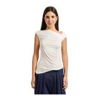 Manila Grace Femme, Blouses et Chemises, Blanc, Taille: 40 FR T-shirt drap&eacute;