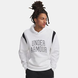 Under Armour Rival Fleece Hoodie f&uuml;r Herren Wei&szlig; / Schwarz XXL