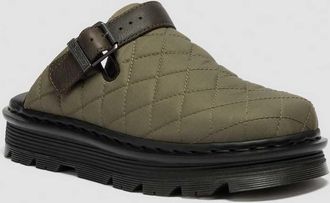 Dr. Martens Zebzag Quilted Canvas Plateau Mules in Gr&uuml;n, Gr&ouml;&szlig;e: 36