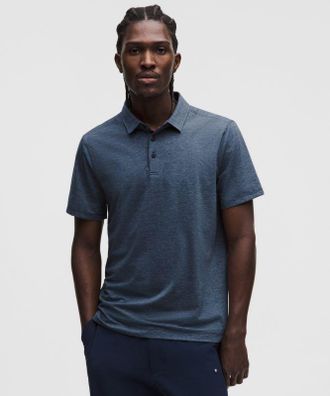 lululemon Polo manches courtes Evolution pour Hommes - Bleu - Taille 2XL