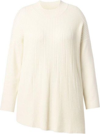 Miamoda Strickpullover Pullover l&auml;ssige Passform asymmetrischer Saum