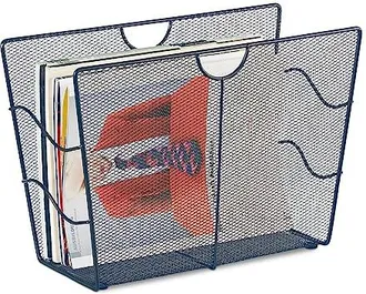 Relaxdays Zeitungsständer, moderner Zeitungshalter, freistehend, Mesh-Optik, HxBxT: 27 x 39,5 x 17 cm, Metall, anthrazit