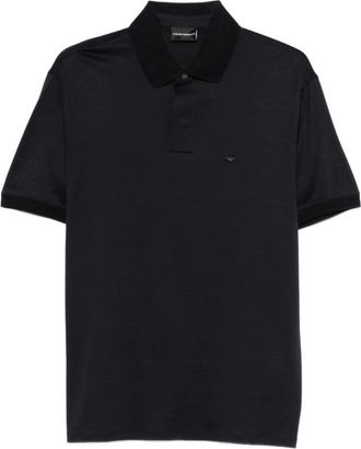 Emporio Armani Homme, Tops, Noir, Taille: L Polo en coton Lyocell