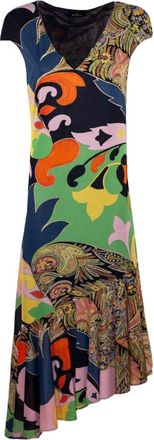 Etro Femme, Robes, Multicolore, Taille: 42 FR Robe Midi &agrave; Imprim&eacute; Cachemire et Floral