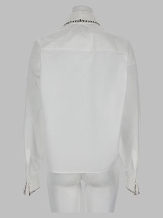 Fabiana Filippi Cropped Cotton Poplin Shirt - White