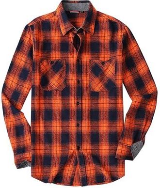 Generic DENGJIAMY Chemise boutonn&eacute;e &agrave; carreaux &agrave; manches longues pour homme - Style vintage et d&eacute;contract&eacute; - Pour les vacances et la plage - Col classique - V