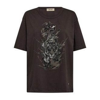 Mos Mosh MOS Mosh, Femme, Tops, Brun, Taille: 42 FR Tee Graphique avec Motif Delicioso