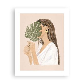 Arttor Poster ohne Rahmen Deko 40x50cm Blatt Frau Boho Wandposter Art Prints Wanddeko Bild Wand Kunstdruck Wandbilder Dekoration Wohnzimmer Schlafzimmer K&uuml;ch