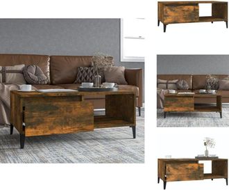 vidaXL Table basse Chêne fumé 90x50x36,5 cm Bois dingénierie - Table Basse Industrielle - Meuble tv - Table Dappoint - Rangement - Design Moderne