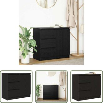 vidaXL vidaXL Rangement bureau - Buffet avec tiroir ch&ecirc;ne noir 71x35x65 cm bois ding&eacute;nierie