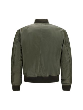 Sunflower Aniline-Dyed Calf Leather Jacket - Green