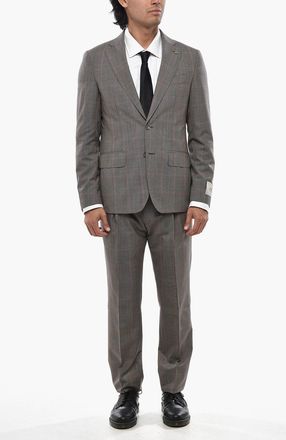 Corneliani CC COLLECTION Zweiknopf-Anzug aus Schurwolle und District-Karo mit Pattentaschen Corneliani