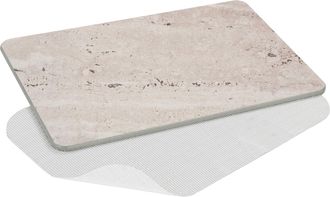 WENKO Badematte Mod. Puna, aus nat&uuml;rlichem Diatomit, rutschfest, wasserabsorbierend und schnelltrocknend, 60 x 1 x 39 cm, Grau