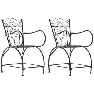 Clp Set 2 chaises de jardin Design &eacute;l&eacute;gant avec une forme arrondie diff&eacute;rentes couleurs colore : Bronze