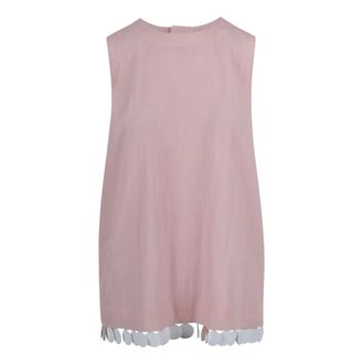Plan C Plan C, Femme, Tops, Rose, Taille: 38 FR Top &agrave; ourlet &agrave; sequins