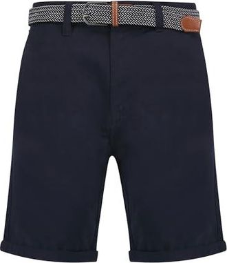 Tokyo Laundry Short chino Sheringham en coton sergé avec ceinture tissée pour homme, bleu marine, XXL