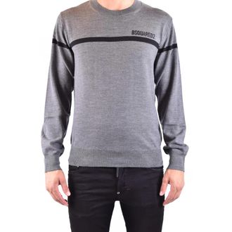Dsquared2 Crew Neck Sweater Contrast Stripe - - Knitwear - Herren - Grau - XL