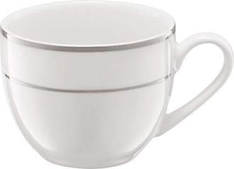 Ambition Espressotasse silber 90 ml Porzellan wei&szlig; kleine Kaffeetasse Aura Silver 1 Einheit