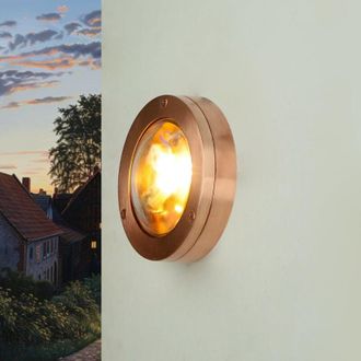Licht-Erlebnisse Licht-erlebnisse - Lampe ext&eacute;rieure murale en cuivre IP64 G9 &oslash; 14 cm verre laiton Maritim Lampe murale