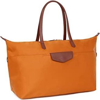 Pellet Paris - Sac de Voyage - pour Femme - Collection Pop - Orange - en Nylon - 2 anses Non r&eacute;glables - Sac Voyage - Sac Week End - Sac Fourre Tout - Sac Bu