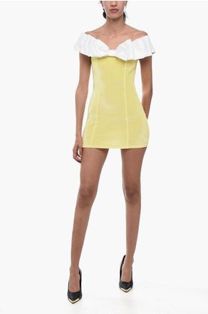 Adriana Hot Couture Bodycon Chenille Mini Dress with Maxi Bow size M