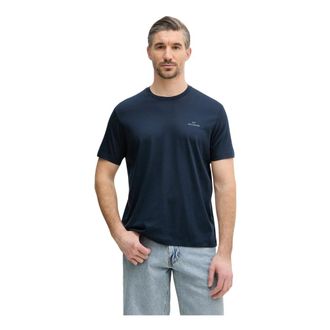 Paul & Shark T-Shirt aus Baumwollmischung mit Ton-in-Ton-Logo-Print - - Tops - Herren - Blau - M