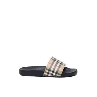 Burberry Check Slide - Homme - Chaussures - Multicolore - Taille: 43 EU