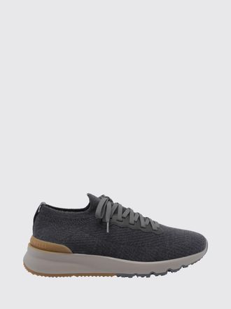 Brunello Cucinelli Baskets basses en maille de coton avec languette