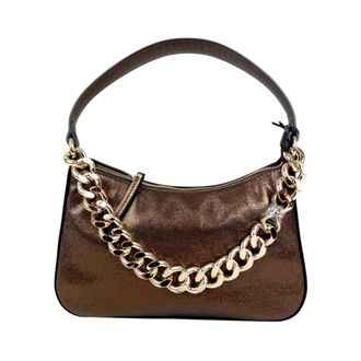 Twinset Femme, Sacs, Brun, Taille: ONE Size Liliane Sac Medium en Cuir Lamin&eacute;