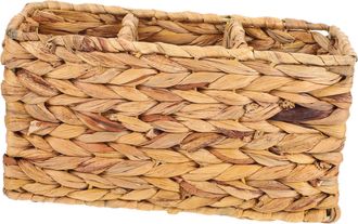 TOPBATHY Geflochtener Aufbewahrungskorb Handgefertigt mit Fächern Naturmaterialien Vielseitiger Organizer für Badezimmer Küche und Büro Desktop Ordnung