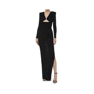 Elisabetta Franchi Draped Jersey Crepe Maxi Dress - - Dresses - Damen - Schwarzk - M