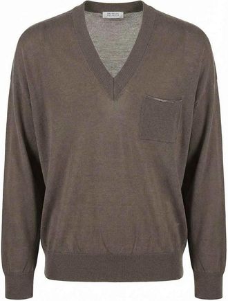PESERICO Pull Col Rond - Marron