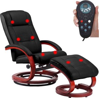 Mendler Massage-Fernsehsessel Pescatori II, Relaxsessel Massagesessel, Massagefunktion - schwarz