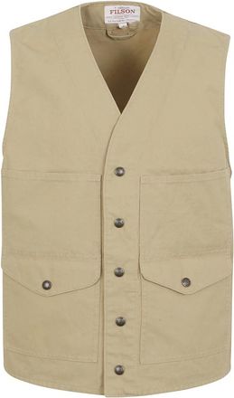Filson Homme, Vestes, Brun, Taille: L Gilet en coton &agrave; poches boutonn&eacute;es