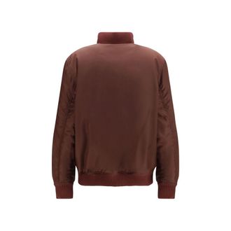 Off-white Embroidered Logo Nylon Bomber Jacket - Bordeaux