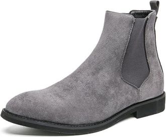 Generic Bottines Chelsea &agrave; enfiler en daim pour homme, gris, 38 2/3 EU