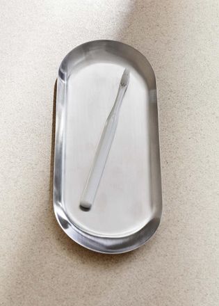 Mango Plateau de salle de bain en acier inoxydable argent - Home - Taille unique - MANGO HOME