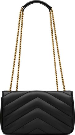 Saint Laurent Womens Shoulder Bag Loulou Small Black Leather