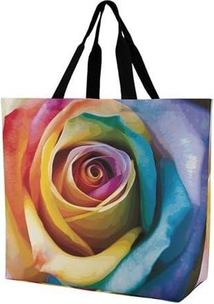 Generic Roses Rainbow Sac Fourre-Tout Pliable Sacs De Courses Imperm&eacute;able Sac Fourre Tout Pour Quotidienne Voyage Universit&eacute;