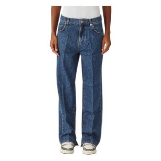 Pinko Pinko, Femme, Jeans, Bleu, Taille: W29 Jean ample &agrave; ourlet fendu