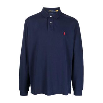 Polo Ralph Lauren Custom Slim Fit Baumwoll-Mesh-Polohemd - - Tops - Herren - Blau - M