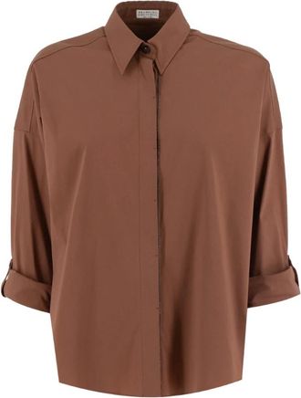 Brunello Cucinelli Femme, Blouses et Chemises, Rouge, Taille: 36 FR Poplin Shirt