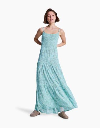 Roxy Tropical Glow - Maxikleid in &Ouml;lgr&uuml;n mit Wildside-Paisleymuster