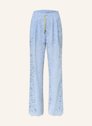 Sem per Lei Sem Per Lei Marlenehose Mit Galonstreifen Aus Lochspitze blau