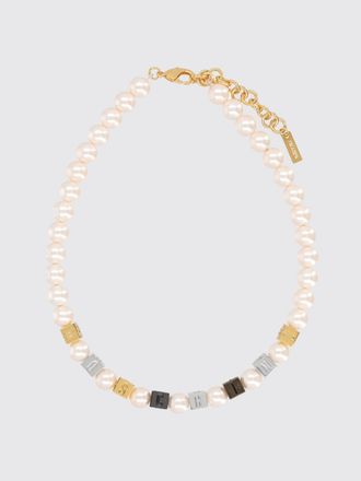 Moschino Collier ras-du-cou en m&eacute;tal avec fausses perles et cristaux