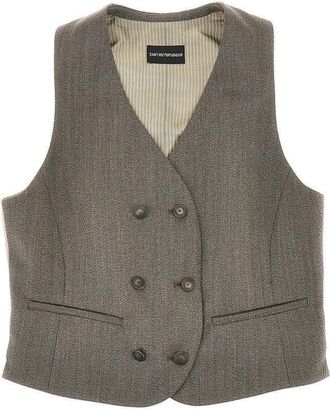 Emporio Armani Double-breasted wool vest Woman 40