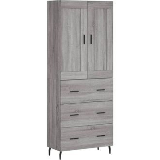 vidaXL Highboard Grau Sonoma 69,5x34x180 cm Holzwerkstoff Vidaxl