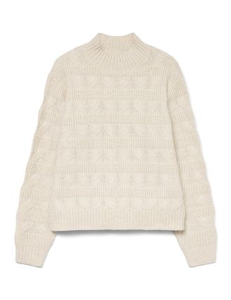 Vero Moda Damen Vmvirgo Ls Highneck Pullover Bf, Birch, XL